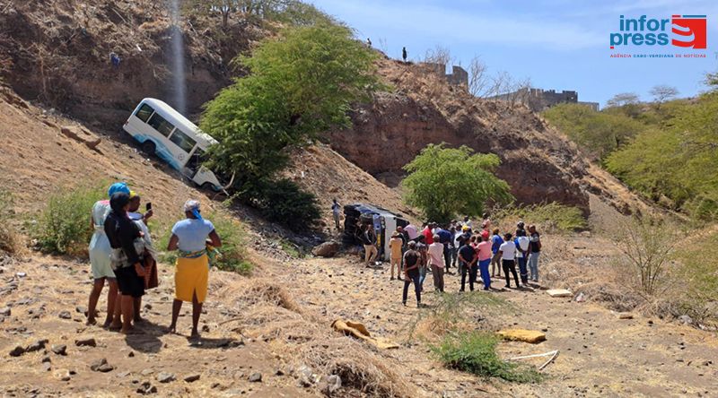 Choque entre dois autocarros de transporte escolar em Chã de Tanque ...